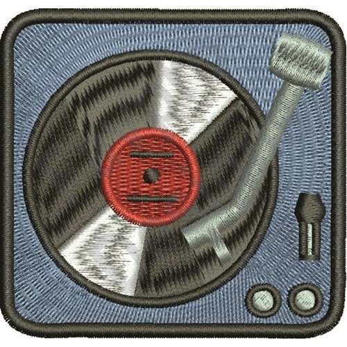 Turntable Vinyl Disc Player Embroidery Design Instant - Etsy