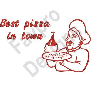 Best Pizza - Machine Embroidery Design - Etsy