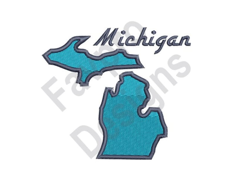 Michigan Machine Embroidery Design - Etsy