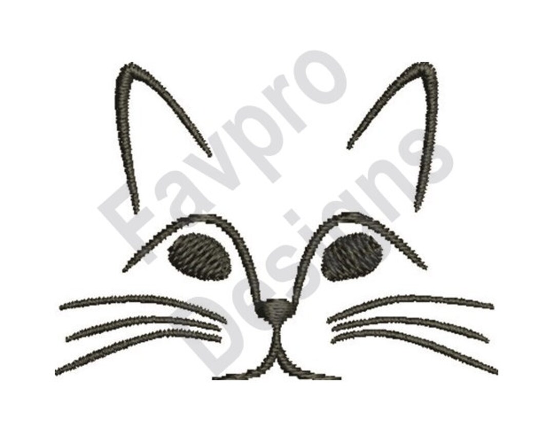 Cat Face - Machine Embroidery Design - Etsy