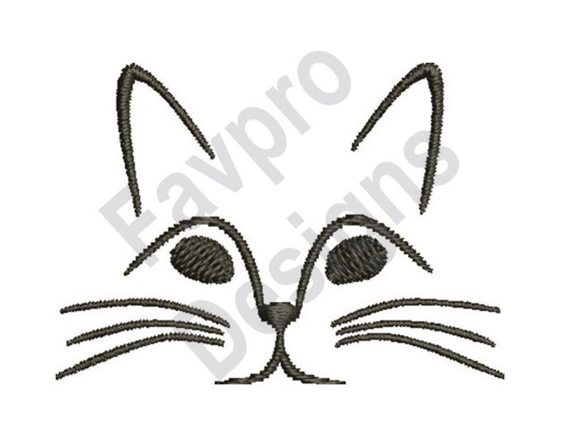 Cat Face Machine Embroidery Design | Etsy
