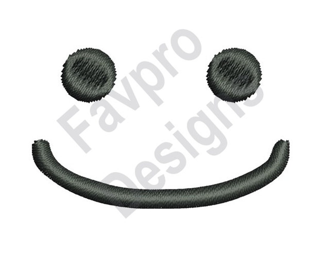 Happy Face - Machine Embroidery Design - Etsy