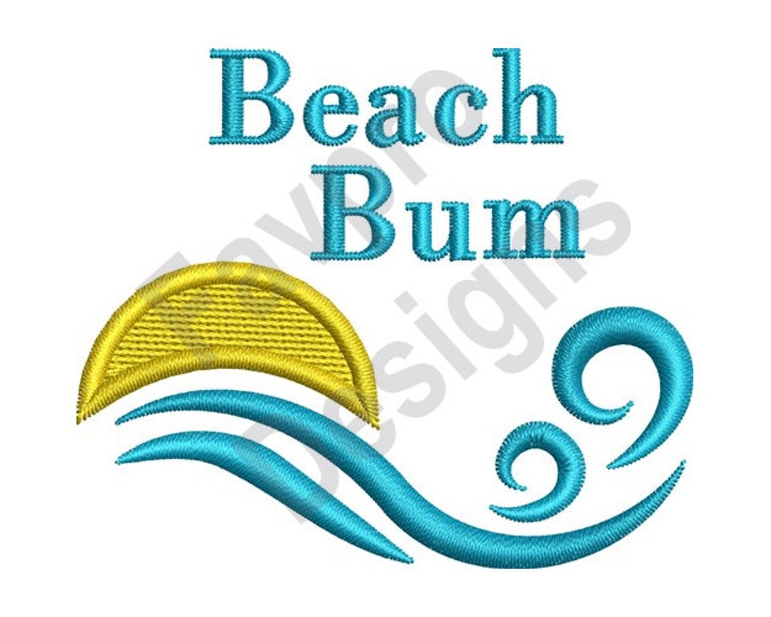 Beach Bum - Machine Embroidery Design - Etsy
