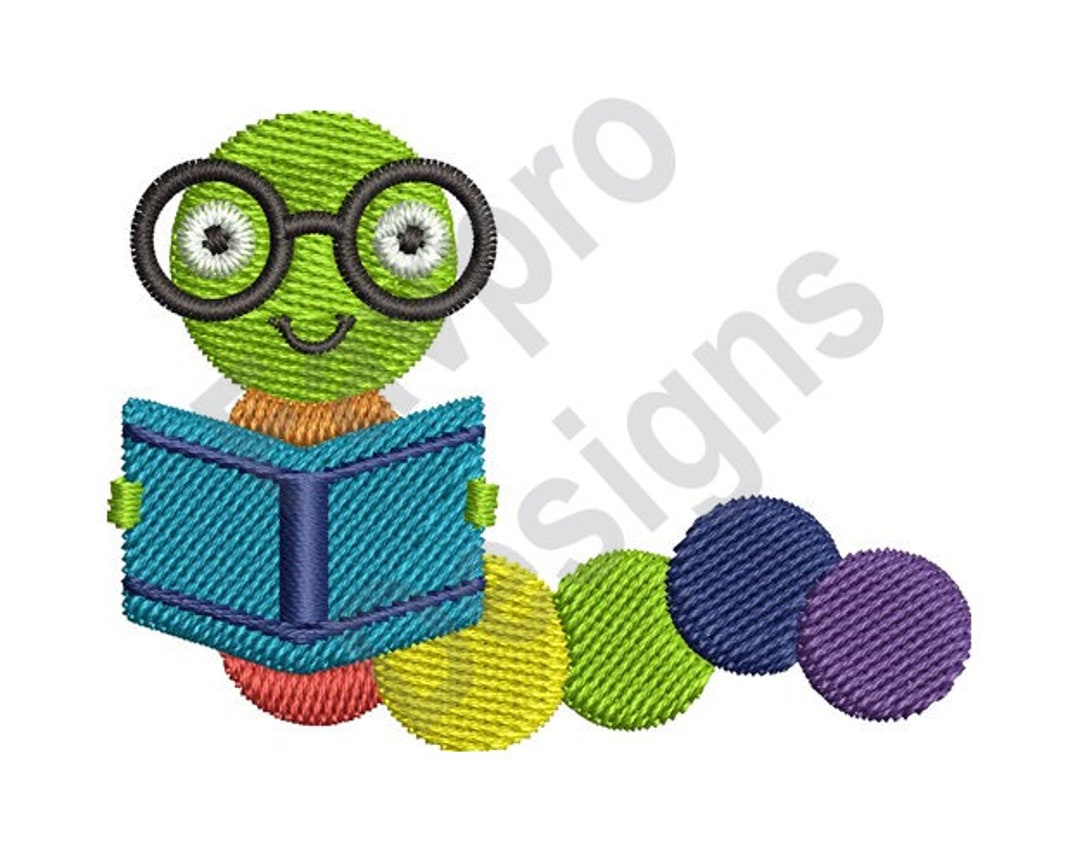Bookworm - Machine Embroidery Design - Etsy