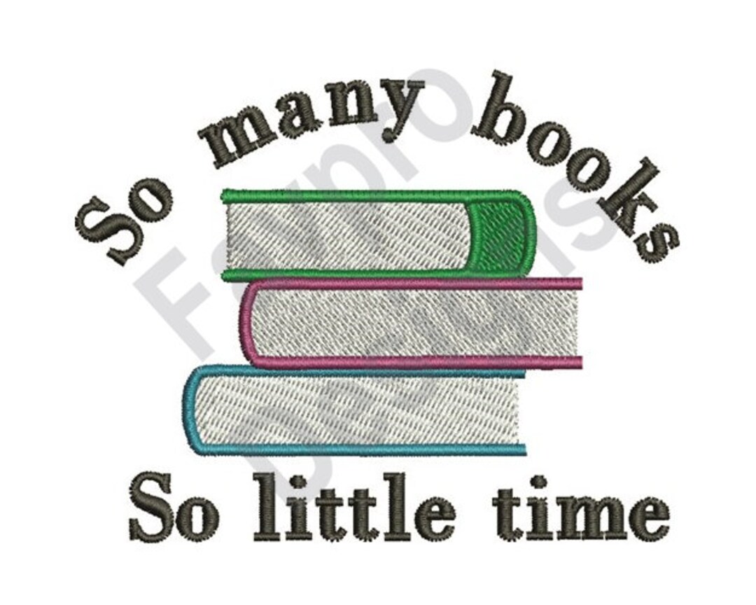 So Many Books Machine Embroidery Design - Etsy