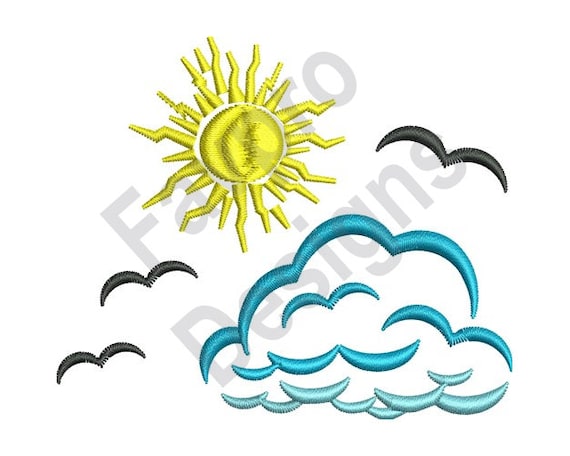 Sky Scene Machine Embroidery Design | Etsy