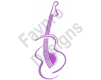 Guitar Outline Machine Embroidery Design, Classical Guitar Embroidery ...