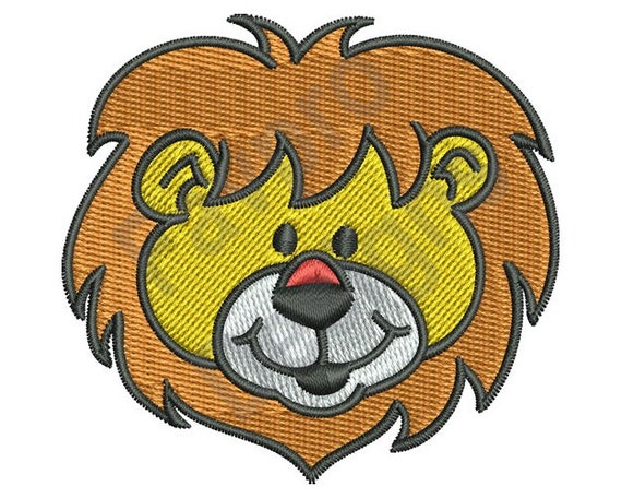Happy Lion Machine Embroidery Design | Etsy