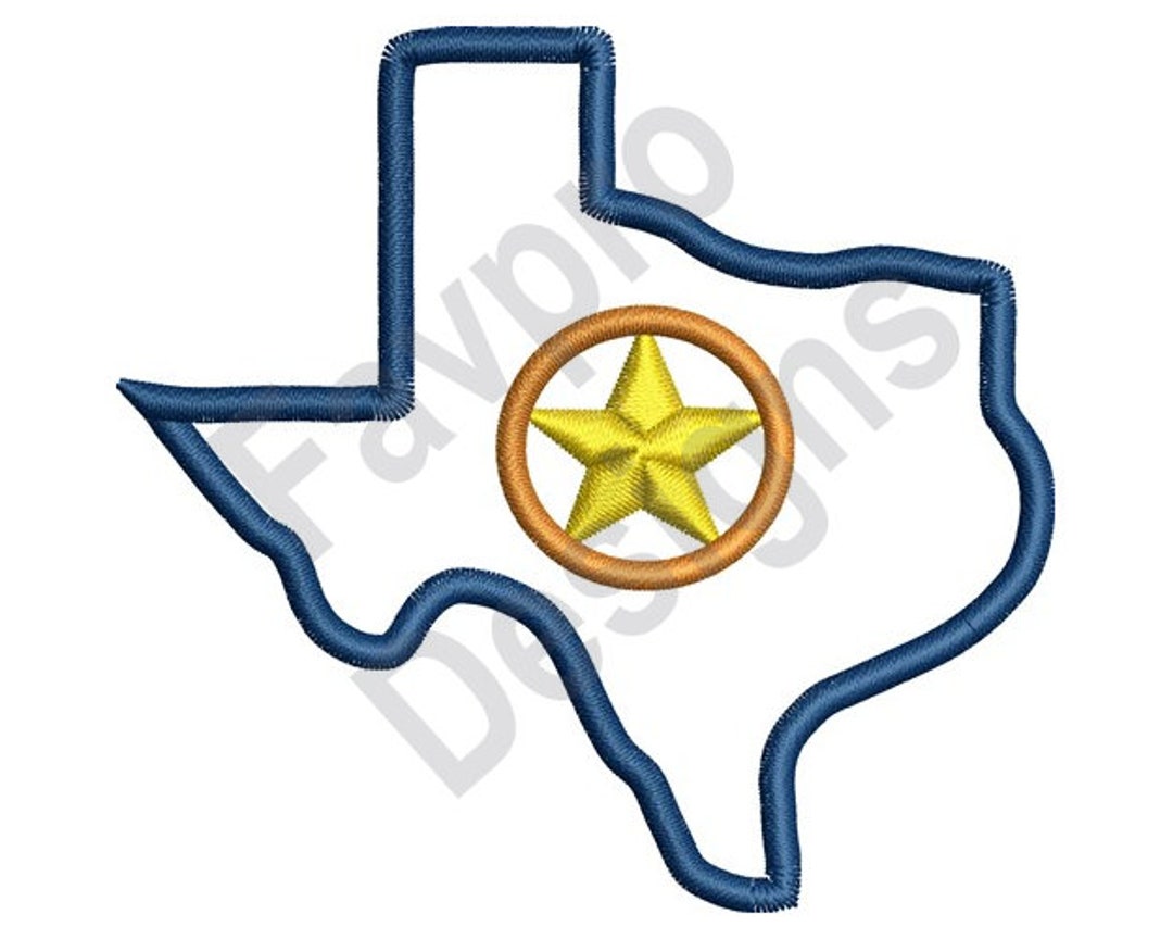 Outline of Texas - Machine Embroidery Design - Etsy