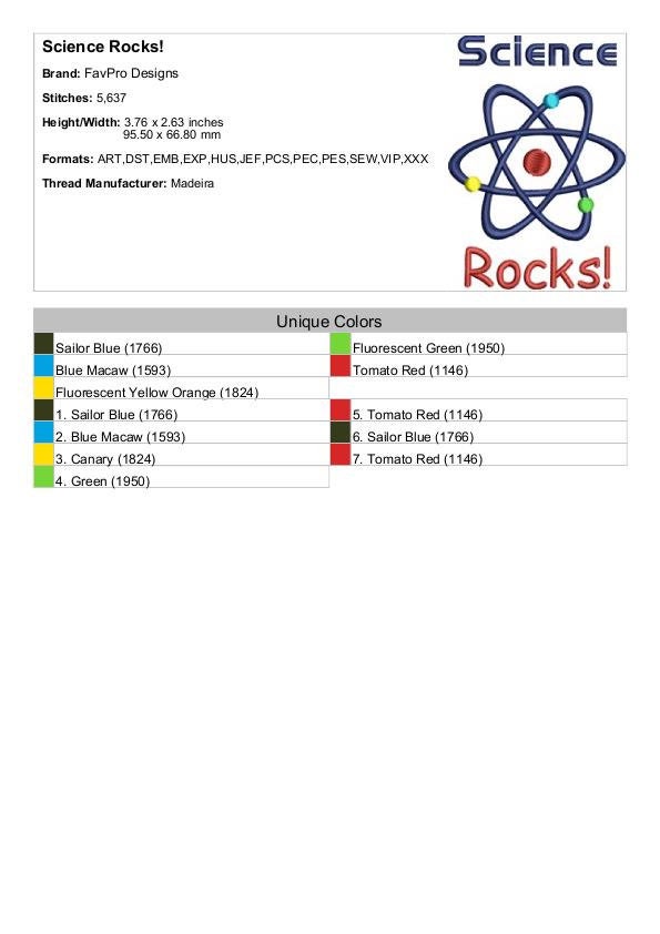 Science Rocks Machine Embroidery Design - Etsy