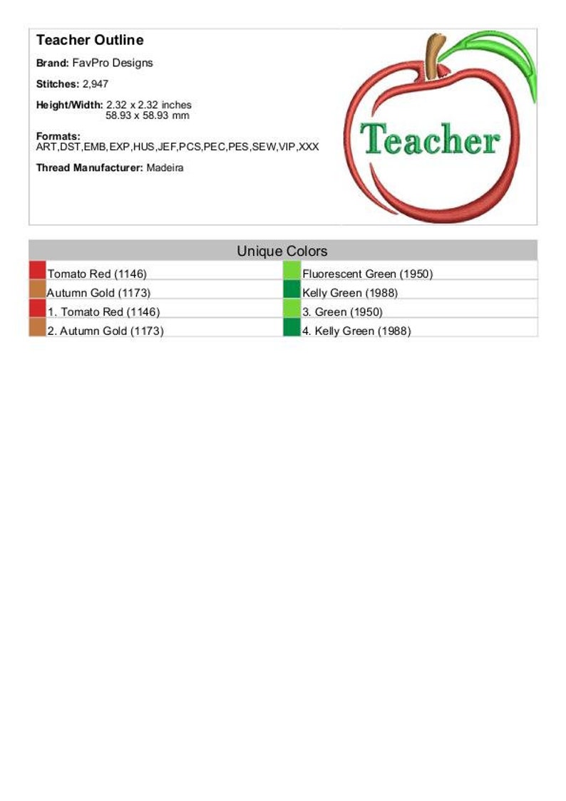 Teacher Outline Machine Embroidery Design - Etsy