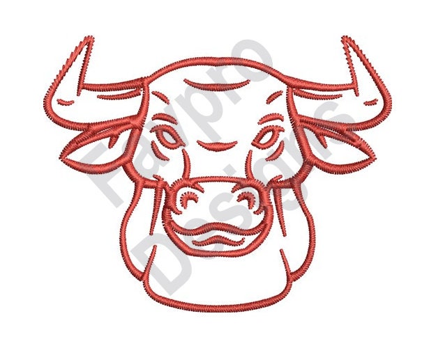Bull Head - Machine Embroidery Design - Etsy