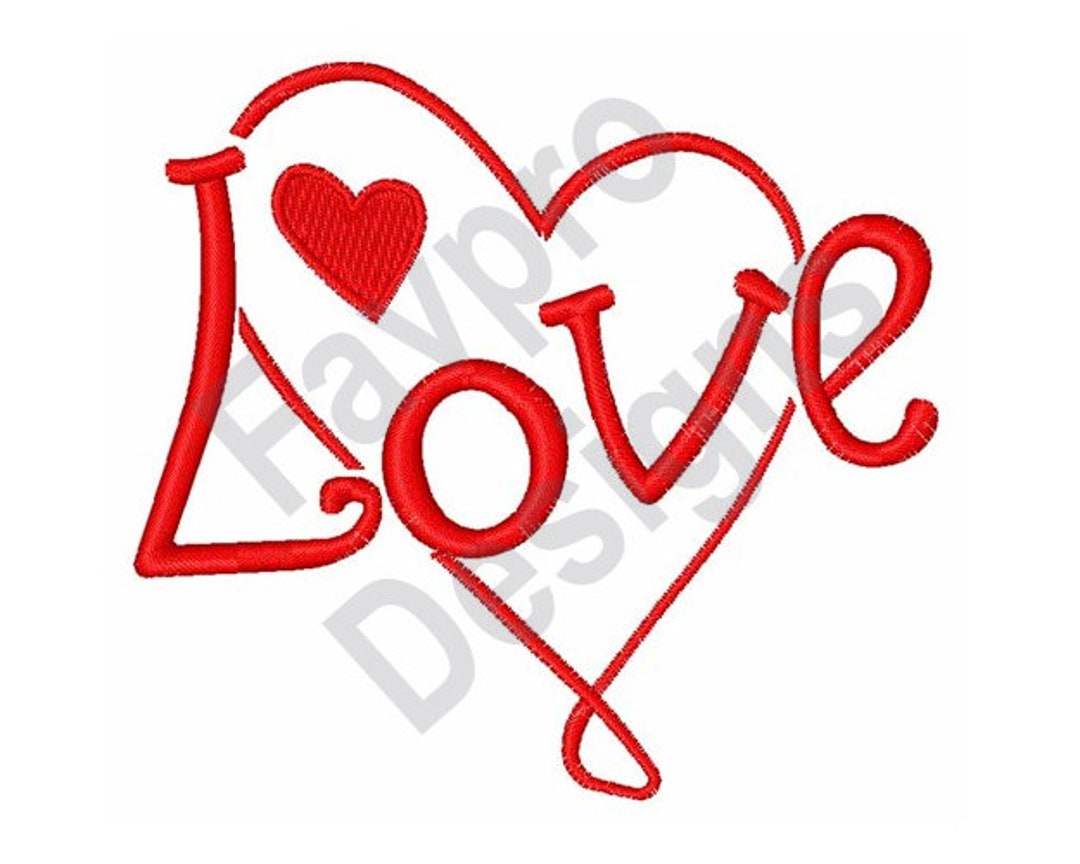 Love Heart Machine Embroidery Design - Etsy