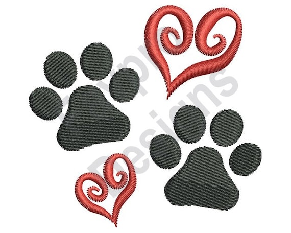 Dog Paw Prints Machine Embroidery Design - Etsy