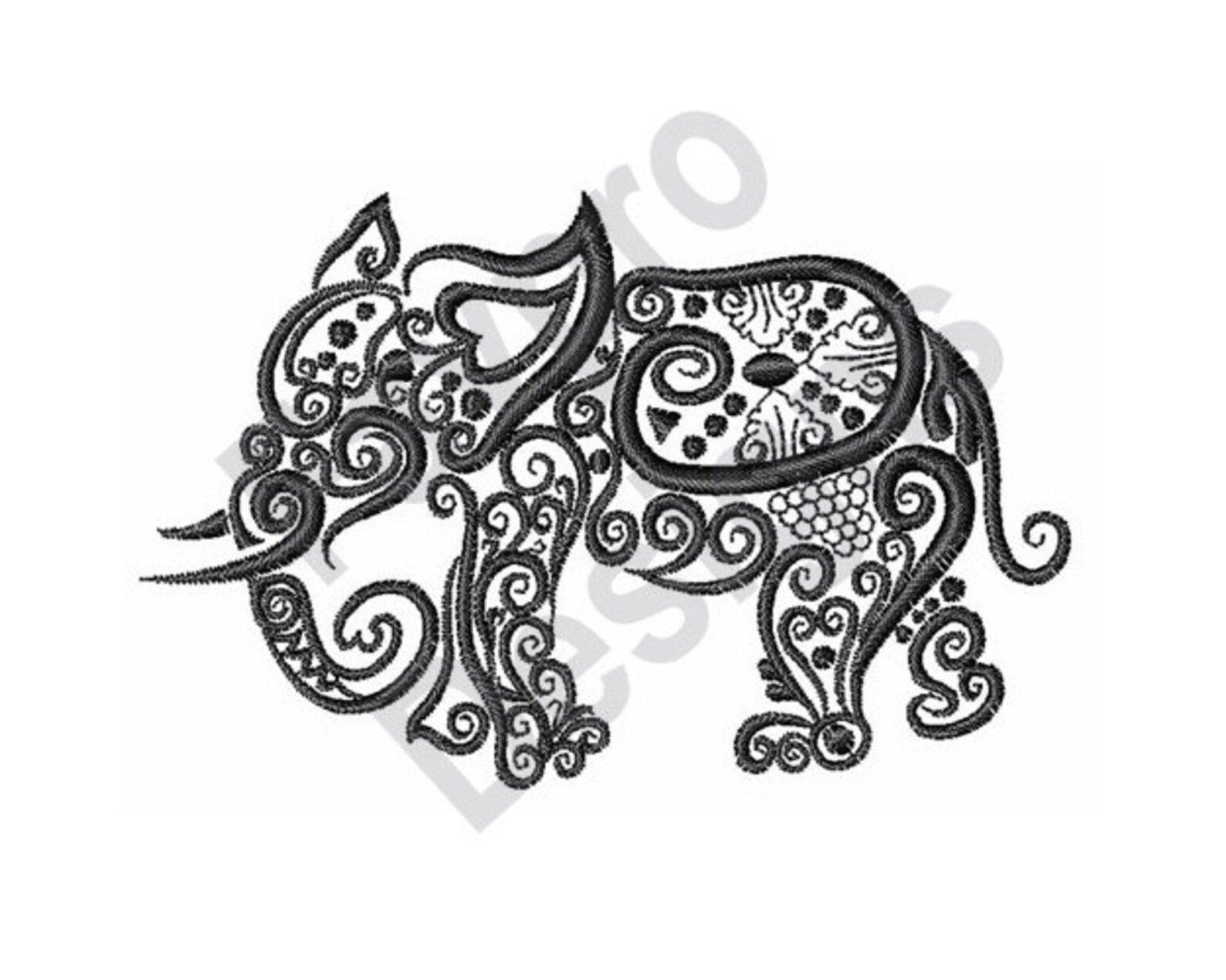 Indian Elephant Machine Embroidery Design - Etsy