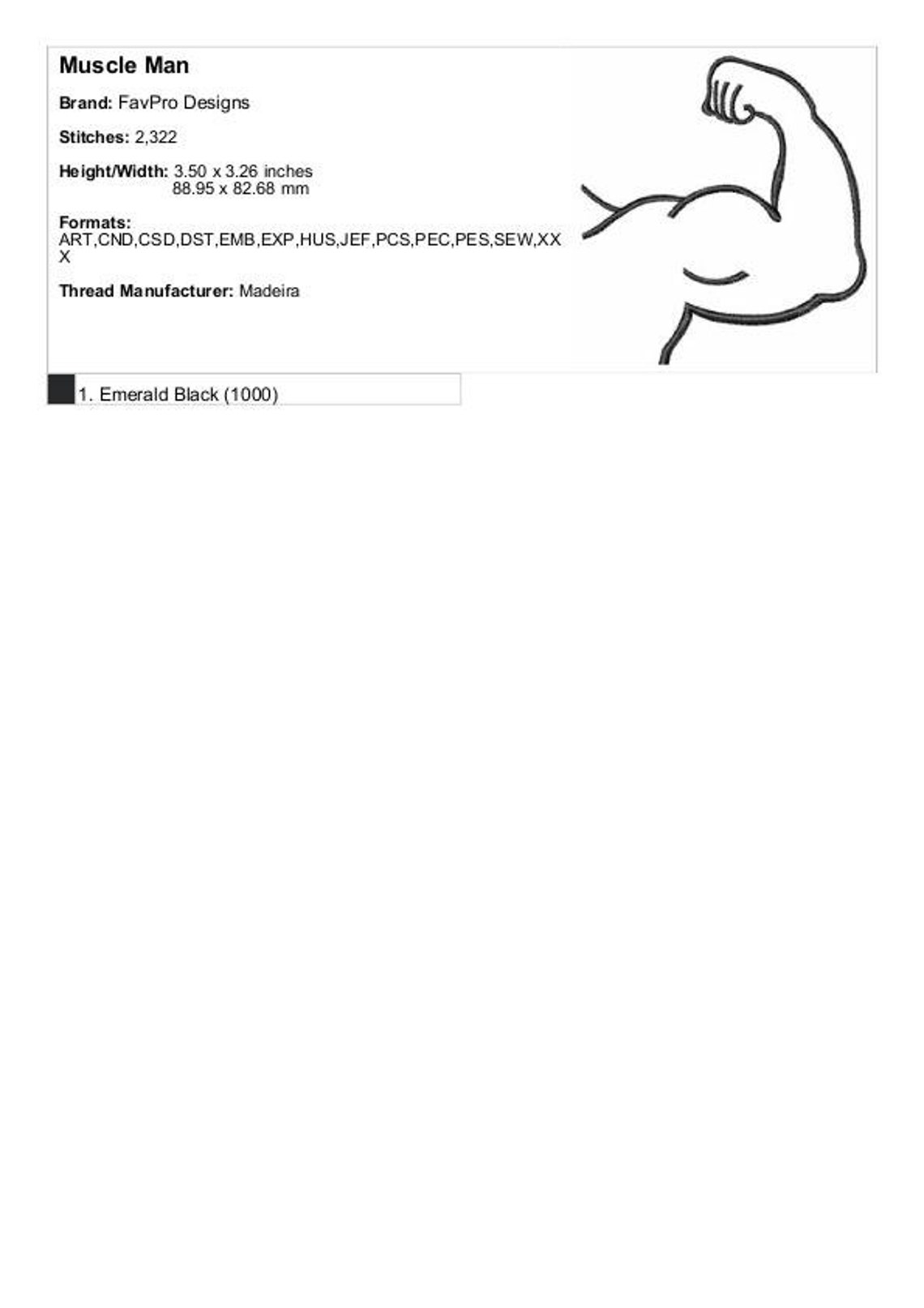 Muscle Man - Machine Embroidery Design - Etsy