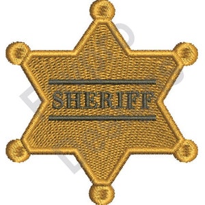 Sheriff Badge - Machine Embroidery Design - Etsy