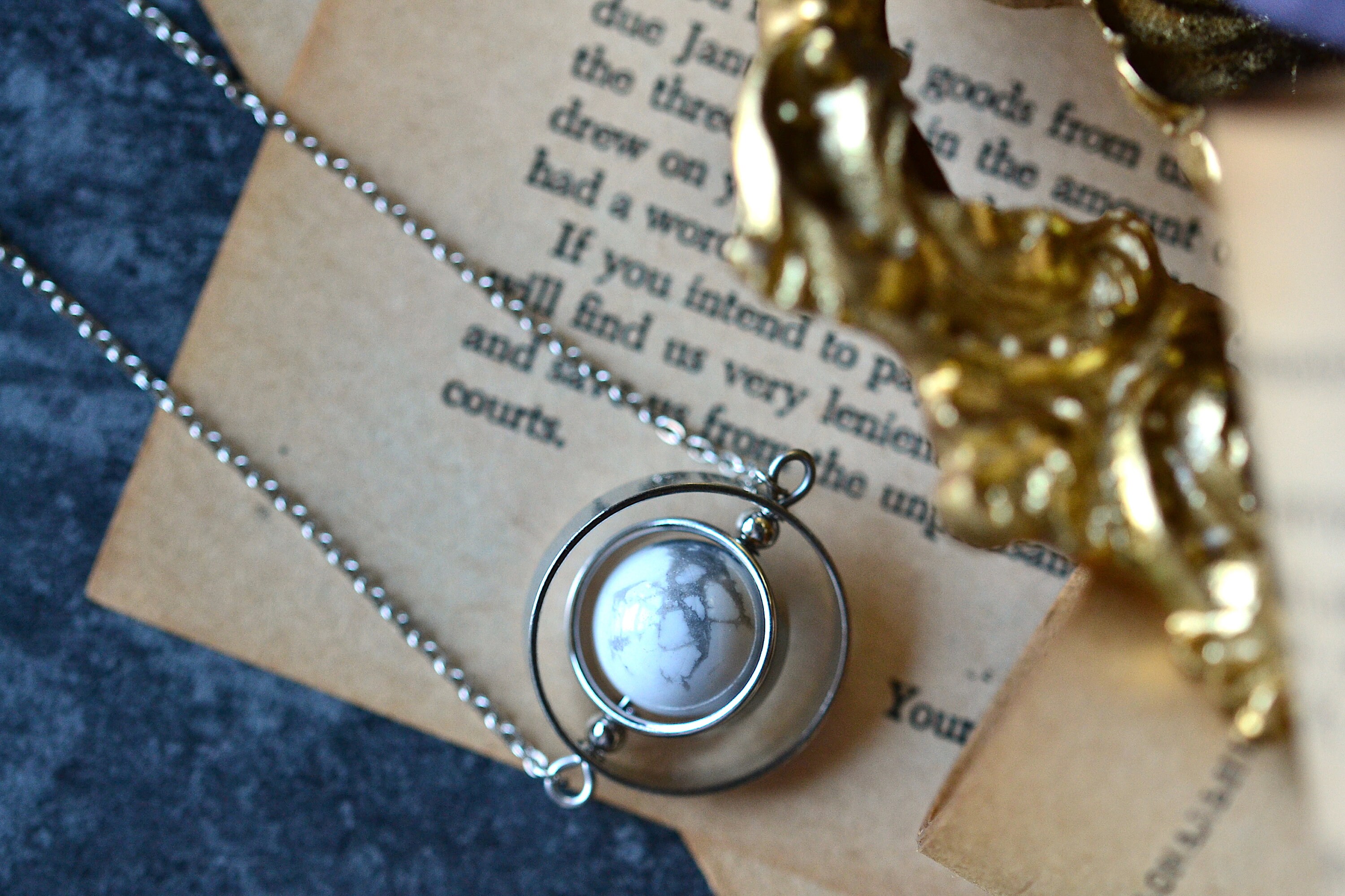 Spinning Little Planet With Marble Stone Stainless Steel Necklace - Etsy