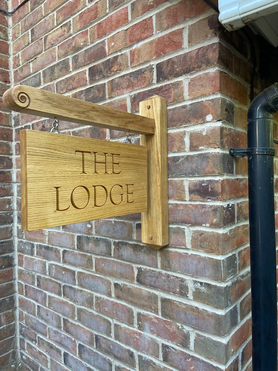 Oak Hanging Sign | Etsy