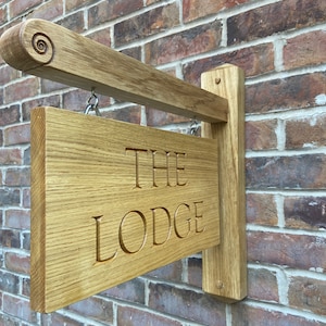Oak Hanging Sign - Etsy