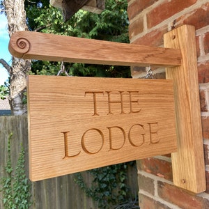Oak Hanging Sign - Etsy