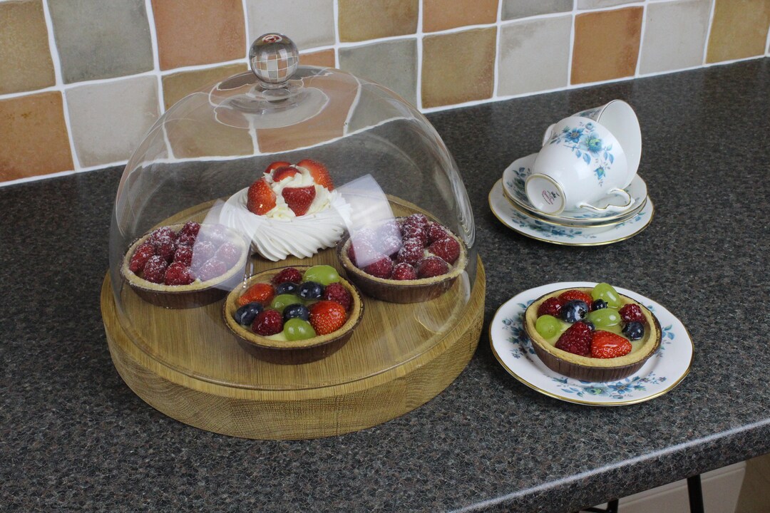 Glass Domed Cake and / or Cheese Oak Board - Etsy