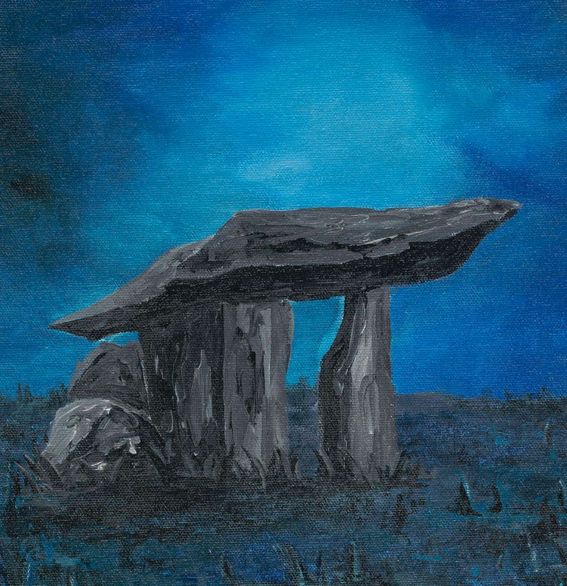 Limited Edition Print, Diarmuid and Grainne's Bed dolmen, Blue Sky ...