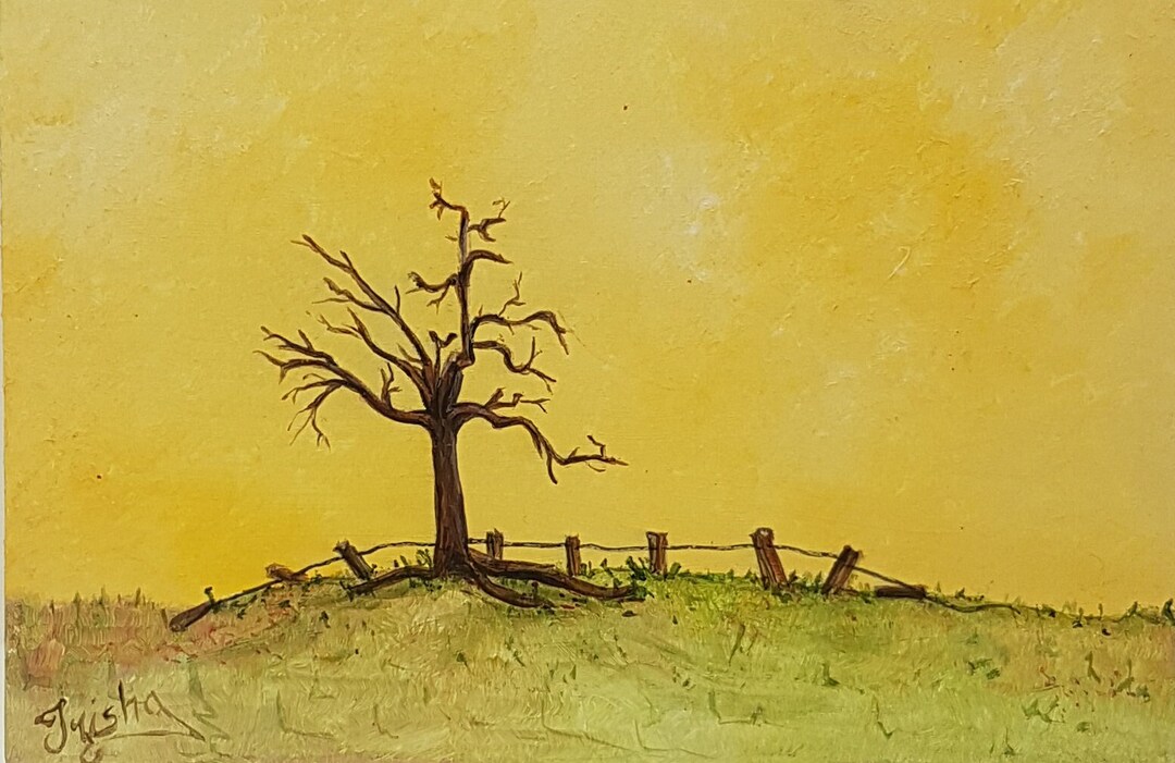 Original Acrylic Painting Isolation Tree Painting, Wall Art, Office Art ...
