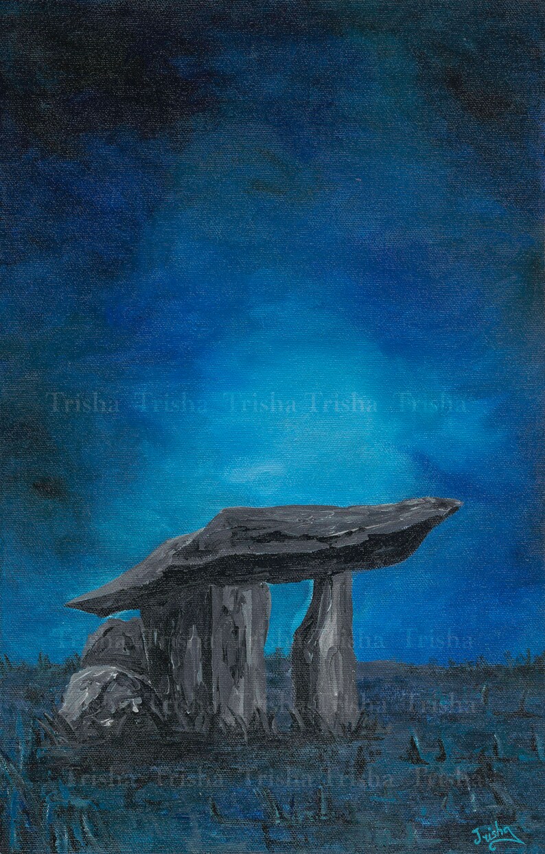 Limited Edition Print, Diarmuid and Grainne's Bed dolmen, Blue Sky ...