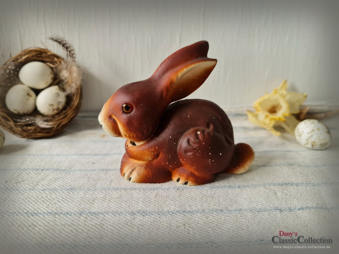 RARE Rabbit Candy Container ~ Brown Bunny ~ Vintage German Easter ...