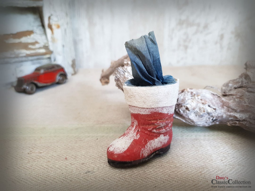 Santa Claus Boot ~ Paper Mache Ornament ~ Vintage Christmas ~ Xmas ...