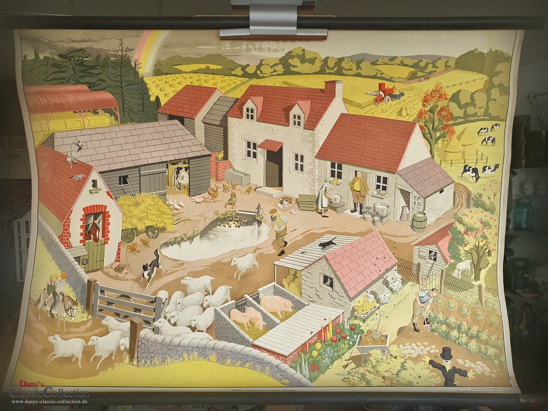 School Wall Card ~ Life on a Farm ~ Roll Card ~ Wall Picture ~ Teaching ...