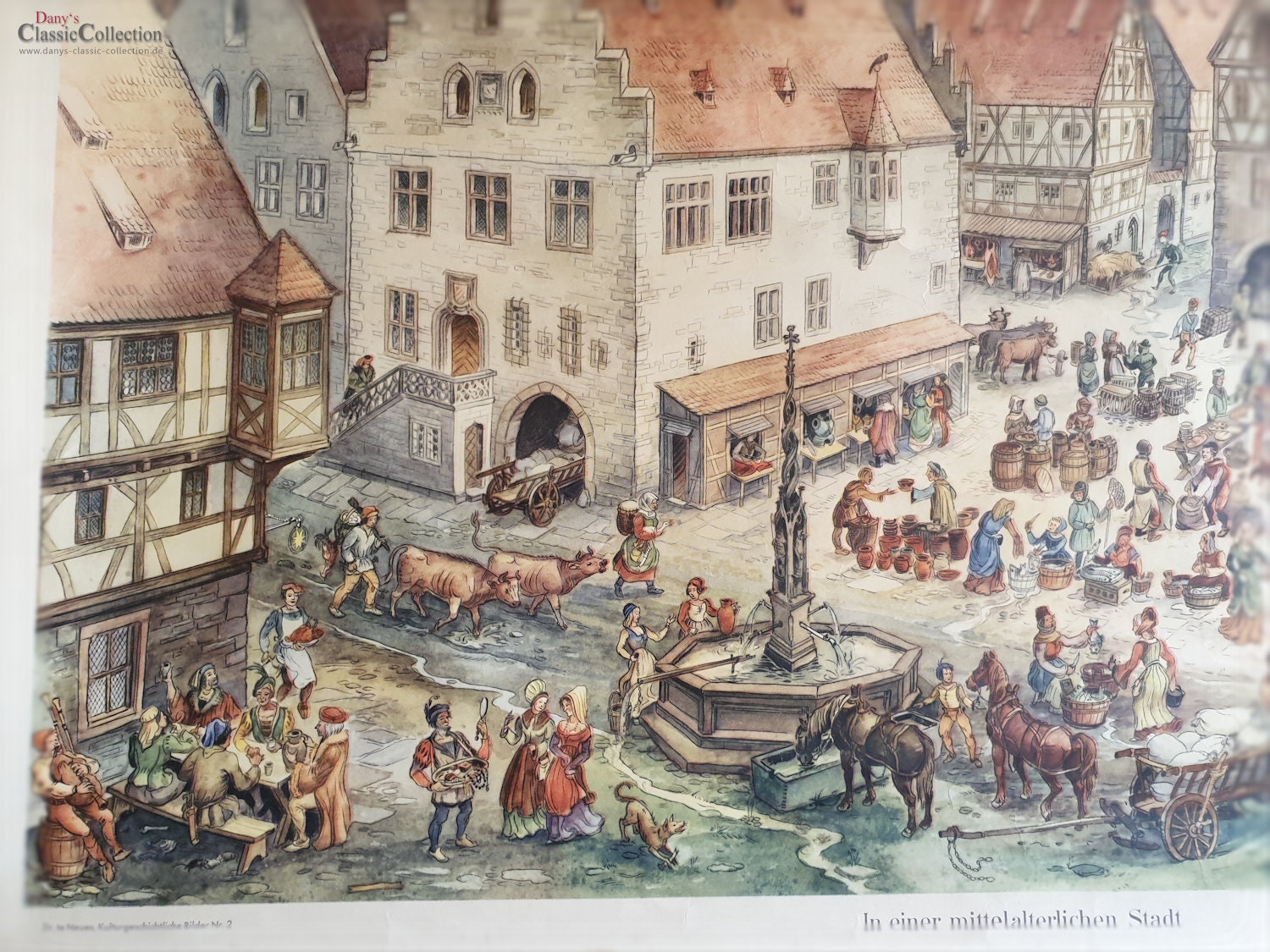 Rolling Card medieval Town School Card Mural Card | Etsy