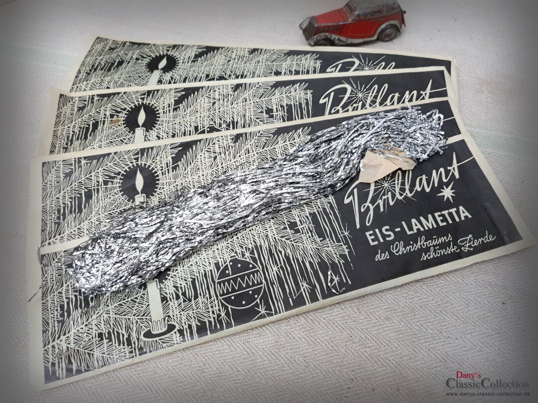 4 Silver ICE Lametta ~ Original Package ~ German BRILLANT Lametta ...