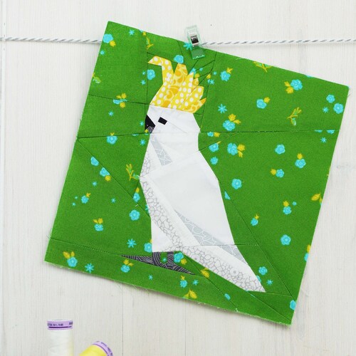 Cockatoo Quilt Block Pattern Pdf Instant Download Patchwork Etsy