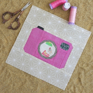 Camera Paper Piecing Pattern: Beach Scene Quilt Block (PDF Pattern) - Etsy