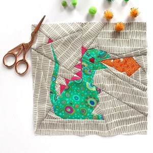Fire Dragon Quilt Block Pattern: Foundation Paper Piecing (PDF Download ...