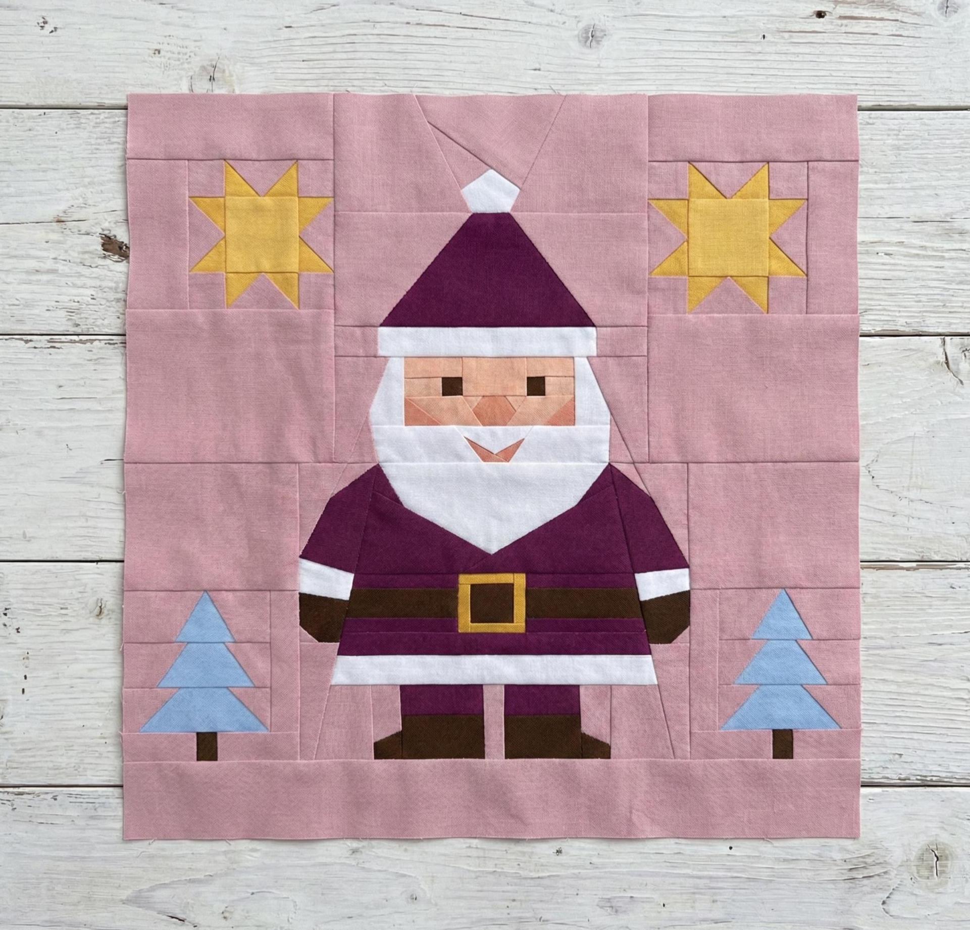Santa Quilt Block, 3 Sizes PDF Instant Download, Foundation Paper ...