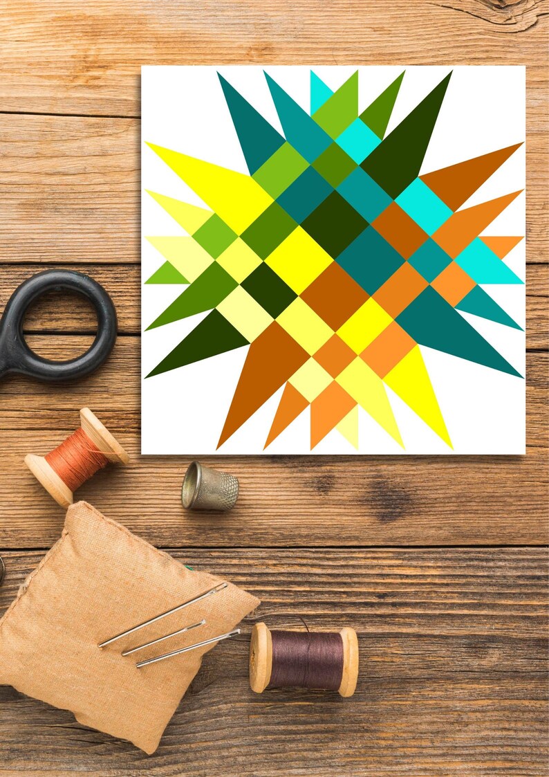 Triple Woven Star Quilt Block Pattern: 5 Sizes (PDF Download) - Etsy