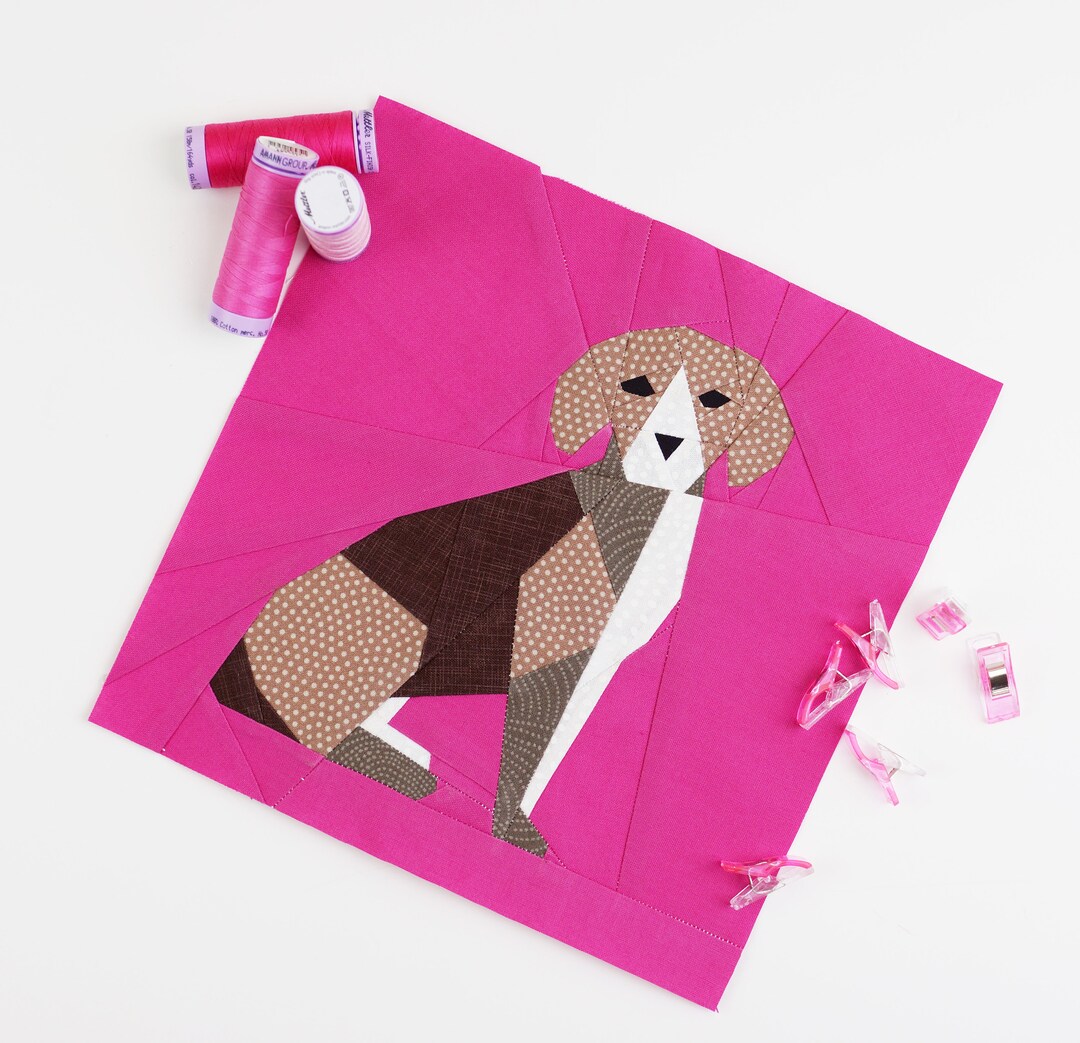 Beagle Quilt Block Pattern: Modern Patchwork (PDF Download) - Etsy
