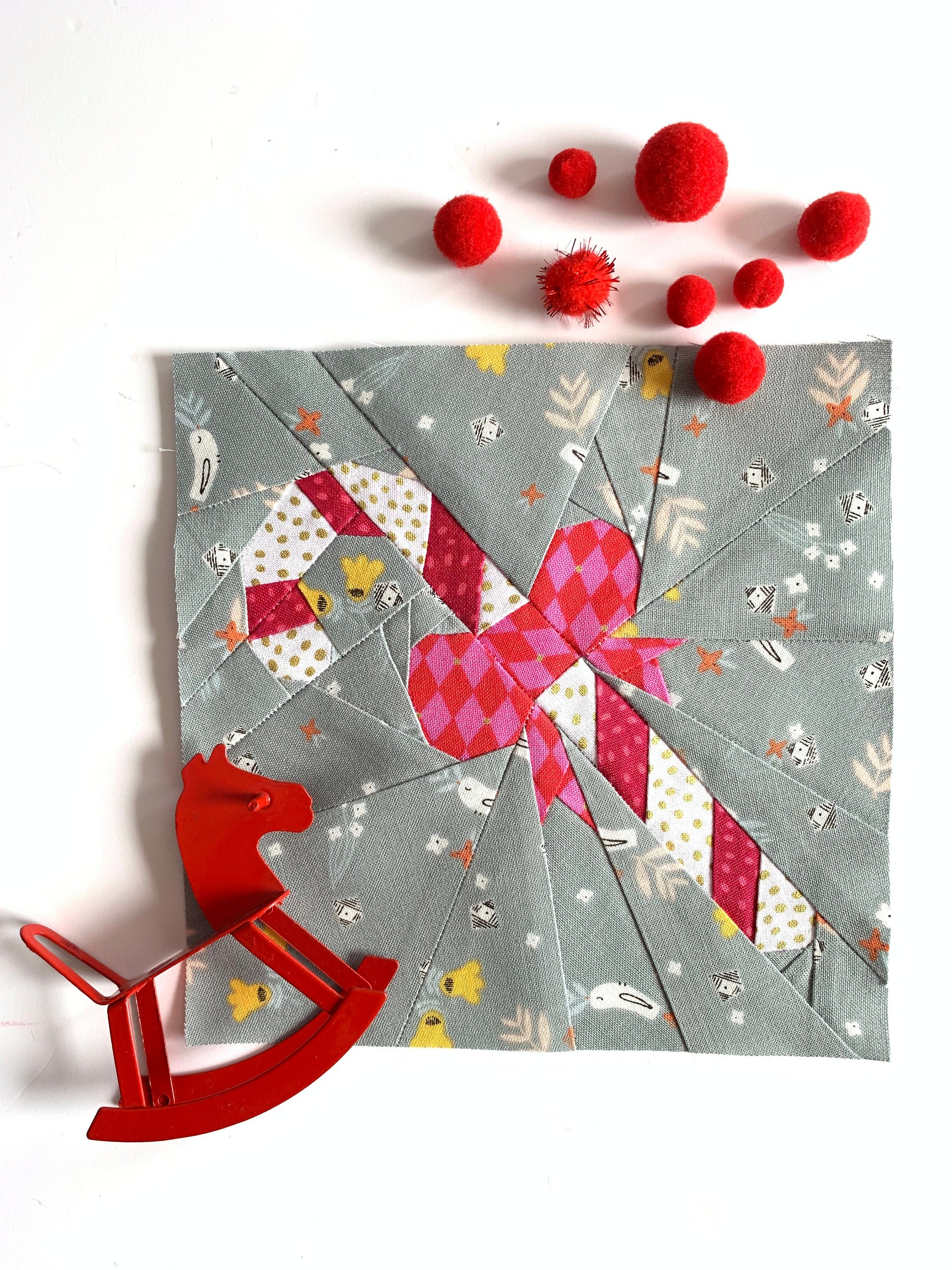 Candy Cane Quilt Block, 4 Sizes PDF Instant Download, Foundation Paper ...