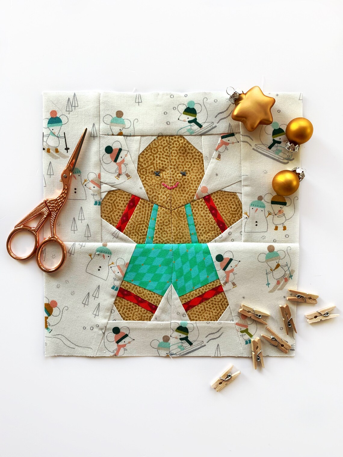 Gingerbread Family Quilt Block Pattern PDF Instant Download | Etsy