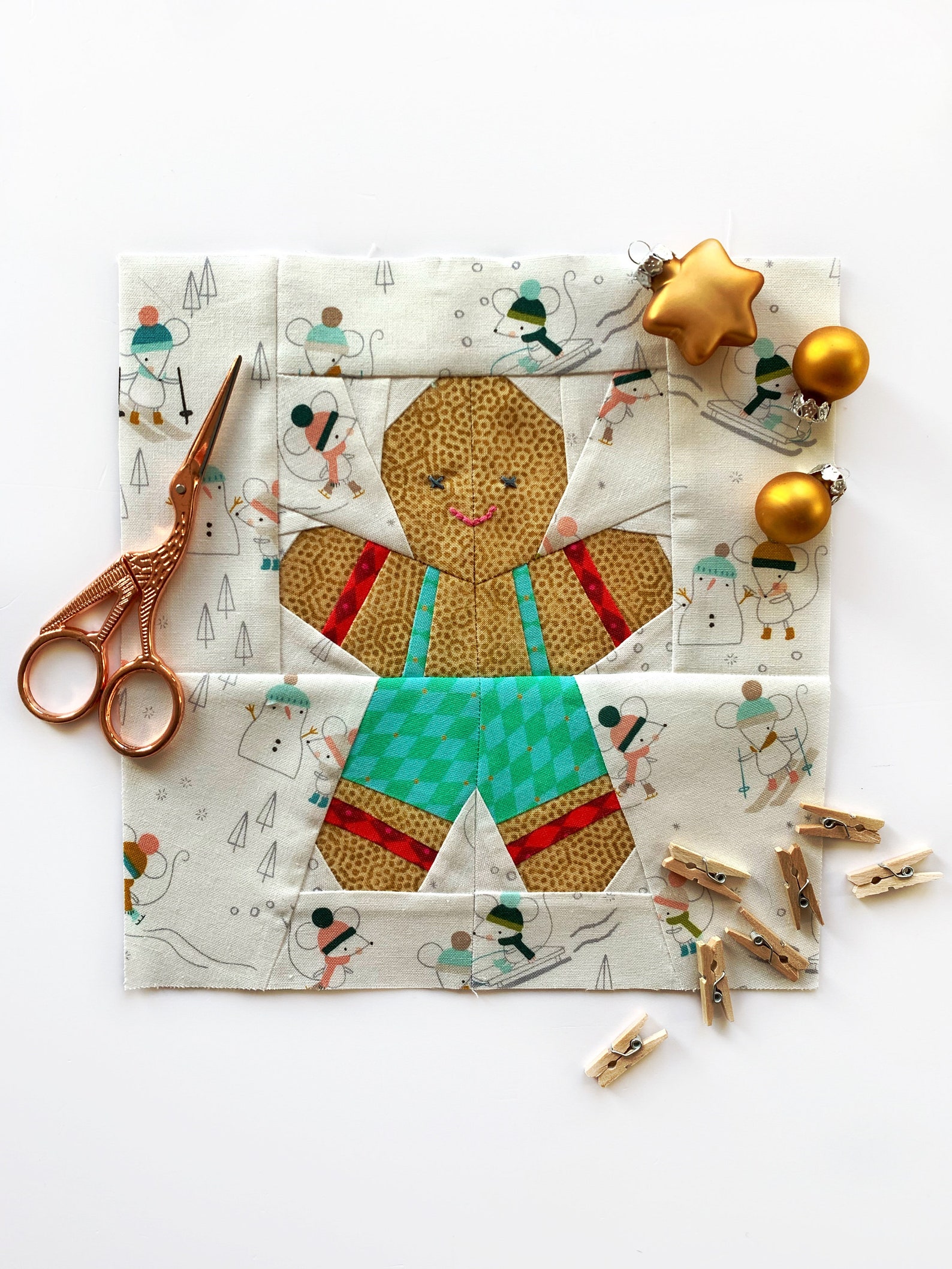 Gingerbread Family Quilt Block Pattern PDF Instant Download | Etsy