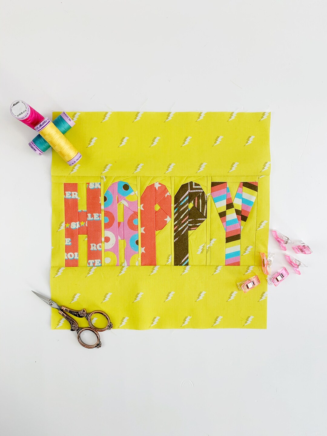 HAPPY Quilt Block Pattern PDF Instant Download Home Decor - Etsy