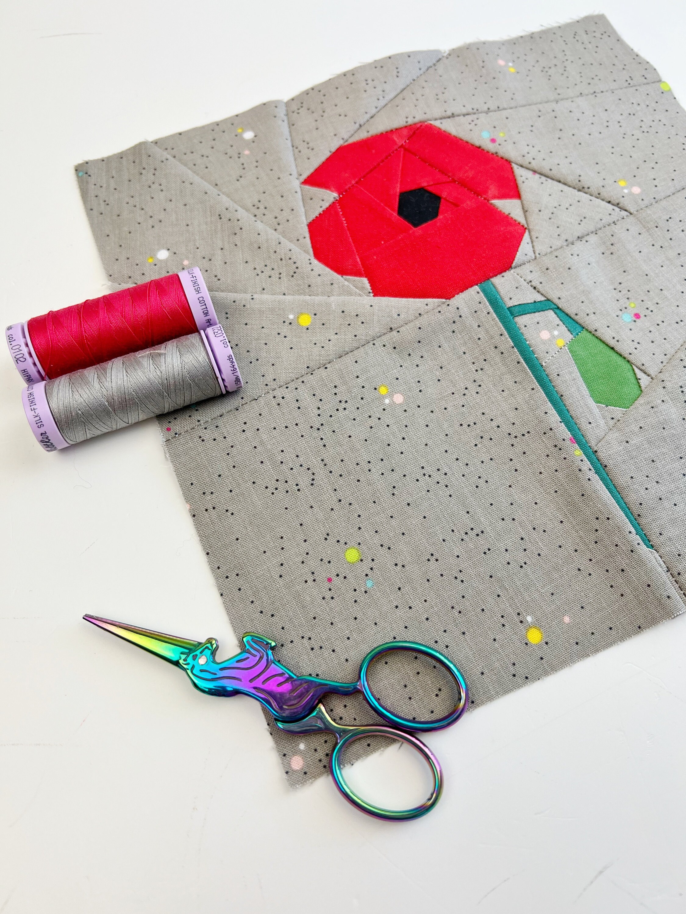 Poppy Quilt Block Pattern Poppy Pattern PDF Instant - Etsy
