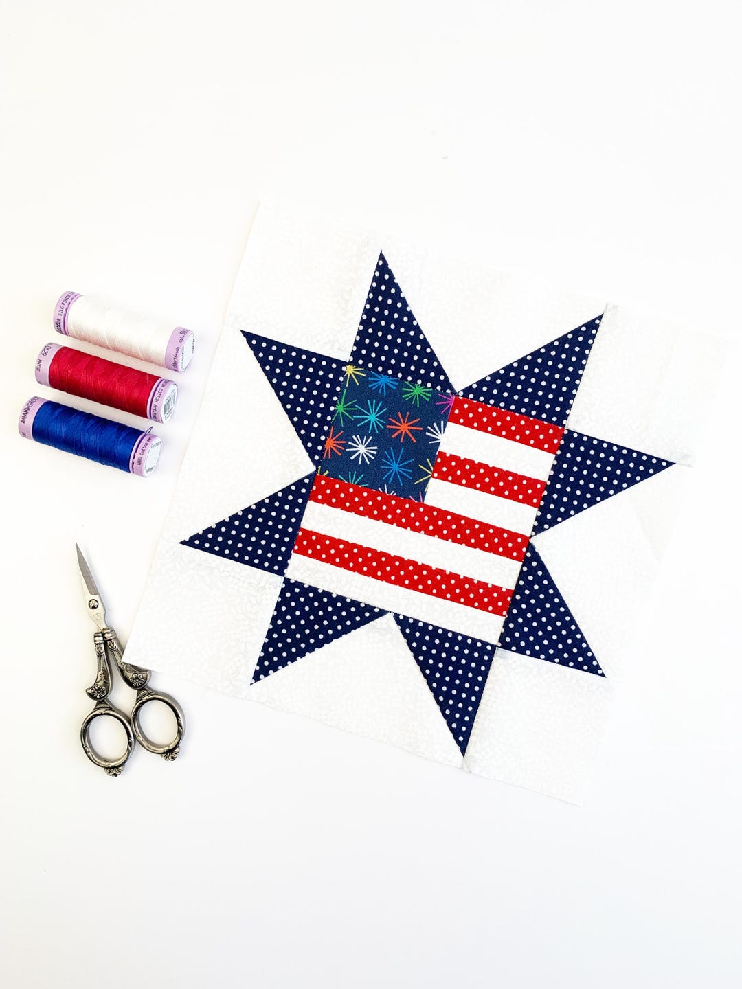 Patriotic Star Pattern, 5 Sizes, FPP Sawtooth Star (PDF Download) - Etsy