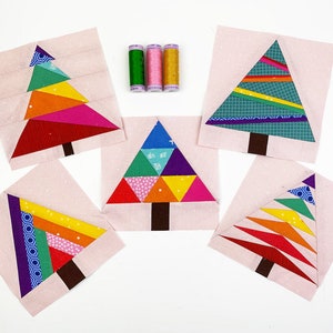 Christmas Tree Quilt Block Pattern Bundle: 5 FPP Designs (PDF Download ...