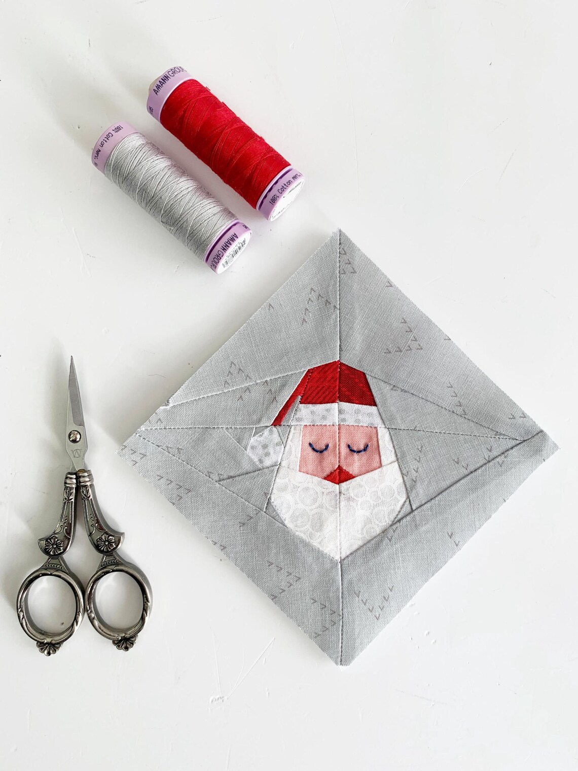 Santa Quilt Block, 5 Sizes PDF Instant Download, Foundation Paper ...