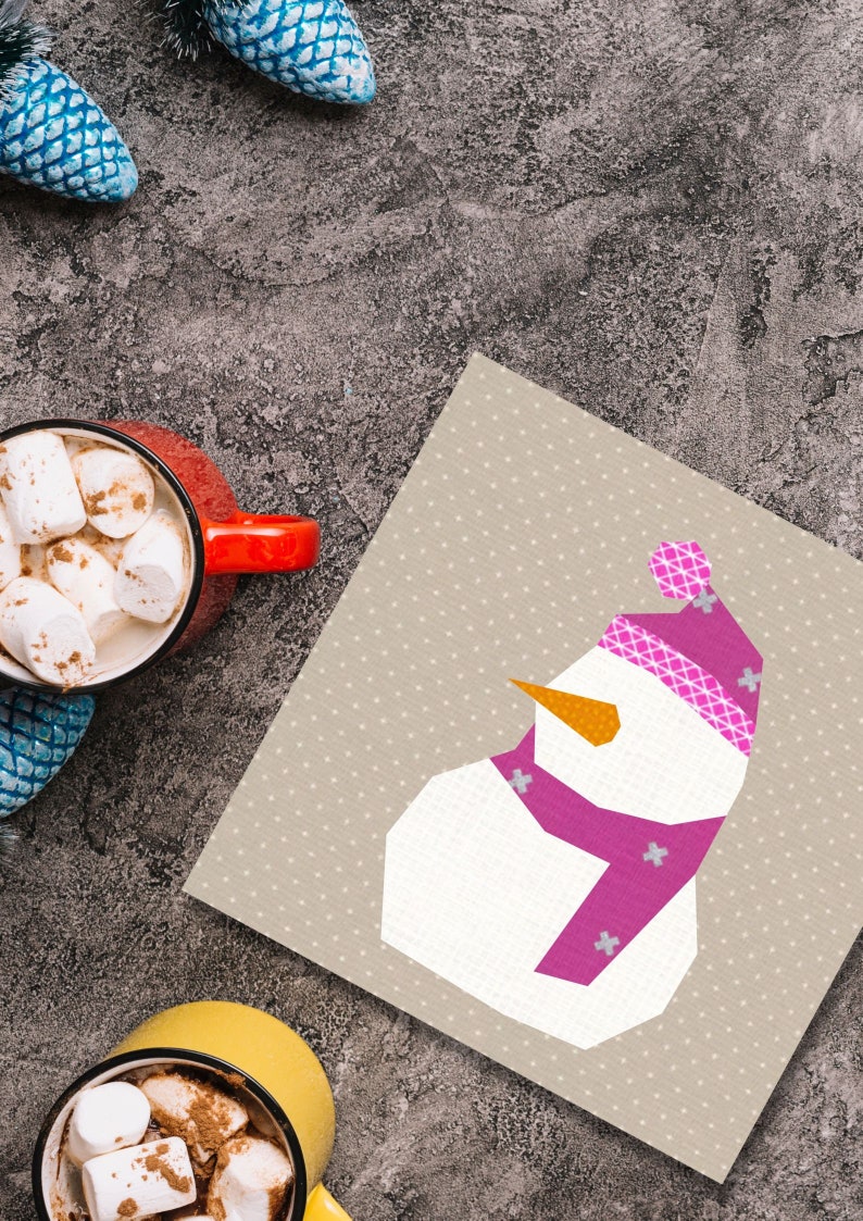 Snowman Quilt Block, PDF Instant Download, Foundation Paper Piecing ...