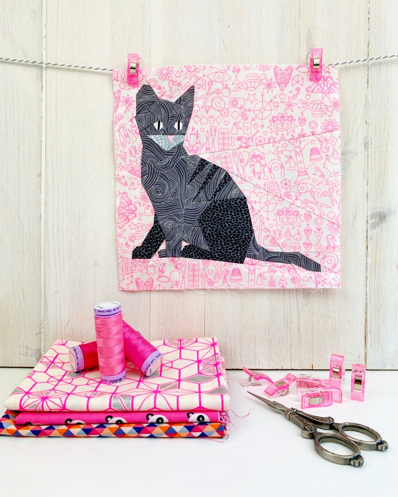 Cat Quilt Block Pattern PDF Instant Download Patchwork - Etsy
